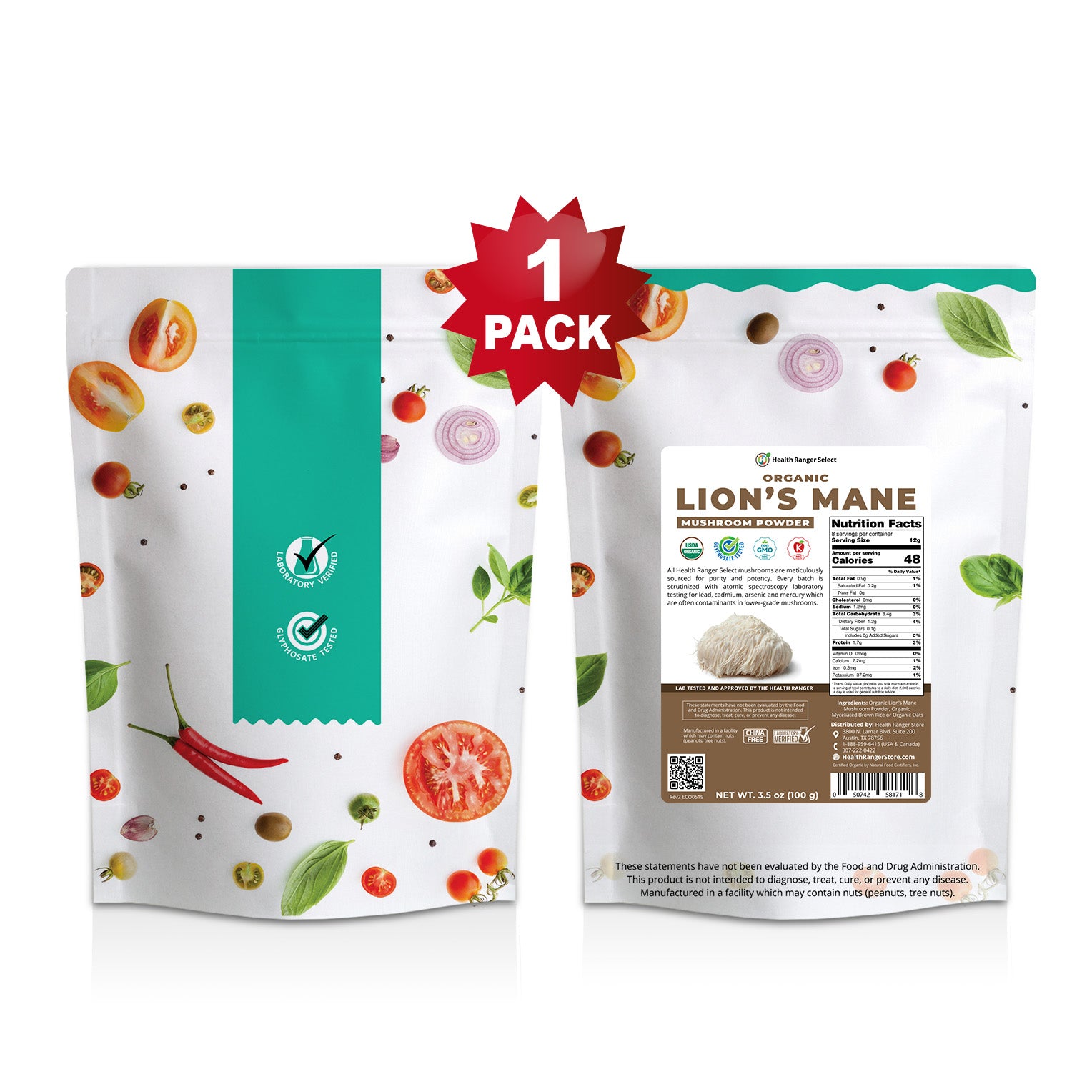 Organic Lion's Mane Mushroom Powder 3.5oz (100g) – Health Ranger Store