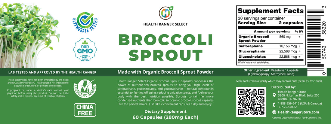 Broccoli Sprouts - 60 capsules - with Organic Broccoli Sprout Powder ...