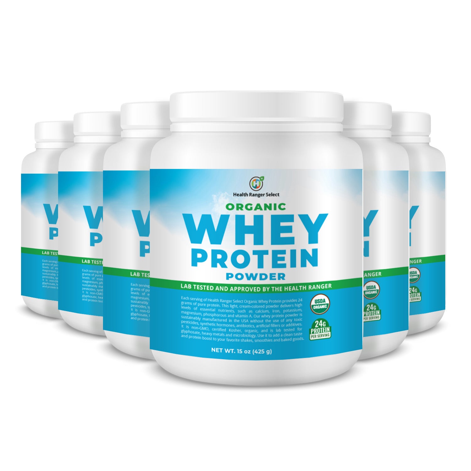 Organic Whey Protein Powder 15 oz (425g) (6-Pack) – Health Ranger Store