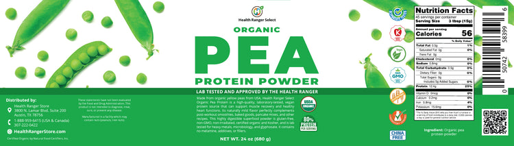 Organic Pea Protein Powder 24 oz (680g) – Health Ranger Store