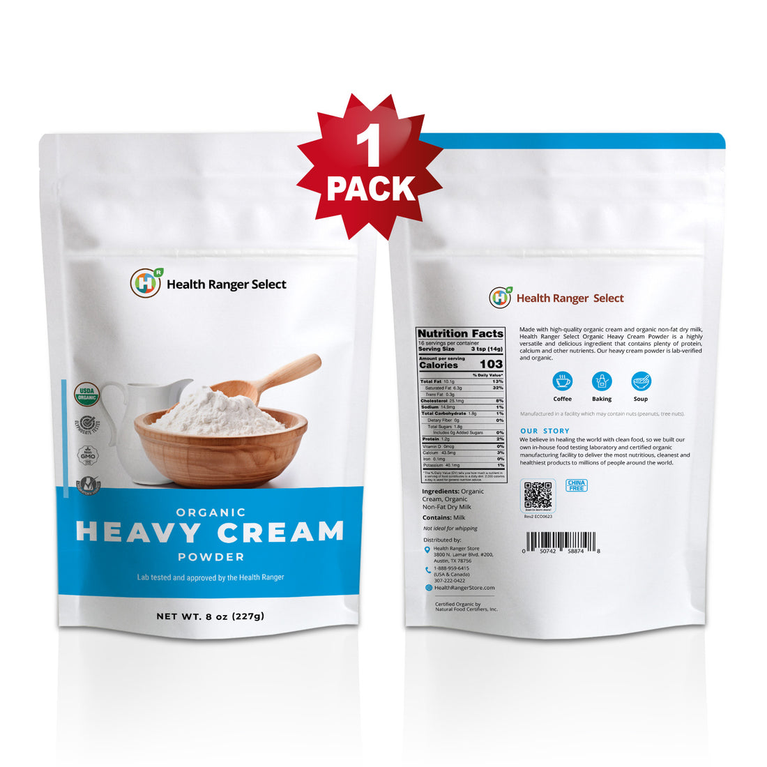 Organic Heavy Cream Powder 8oz (227g) – Health Ranger Store