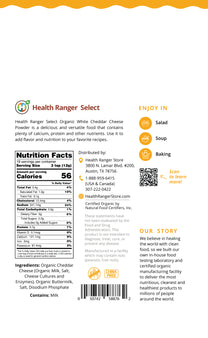 Organic White Cheddar Cheese Powder 8 oz (227g) – Health Ranger Store