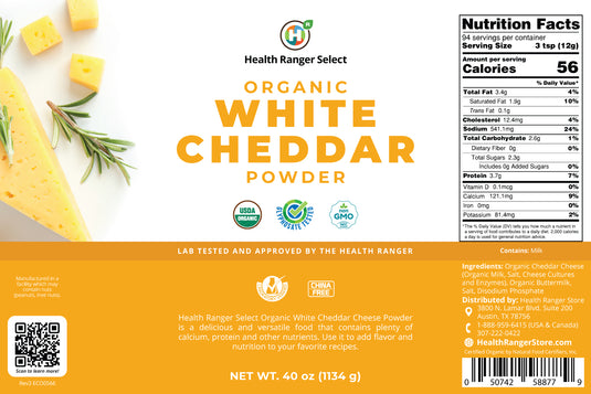 Organic White Cheddar Cheese Powder (40 oz, 1134g) #10 Can (2-Pack ...