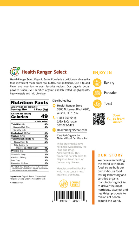 Organic Butter Powder 8 oz (227g) – Health Ranger Store