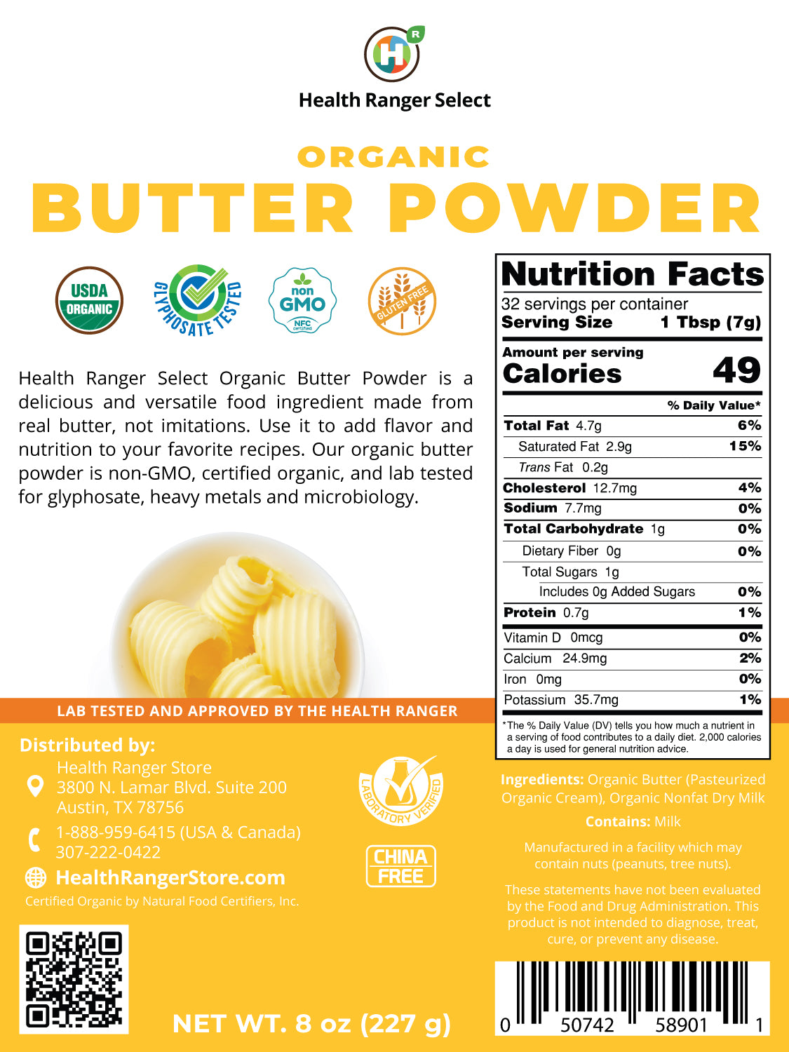 Organic Butter Powder 8 oz (227g) – Health Ranger Store