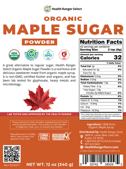 Organic Maple Sugar Powder 12oz (340g) – Health Ranger Store