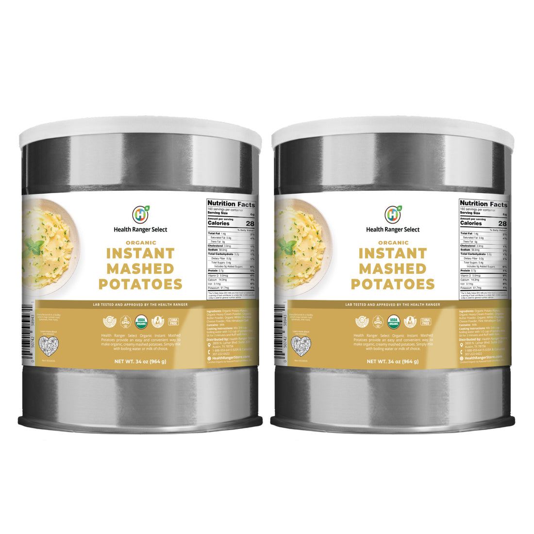Organic Creamy, Buttery and Cheesy Mashed Potatoes 34 oz (964g) #10 Ca ...
