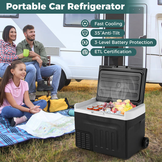 12V Car Refrigerator 32QT with Touch Panel and Removable Divider-M ...