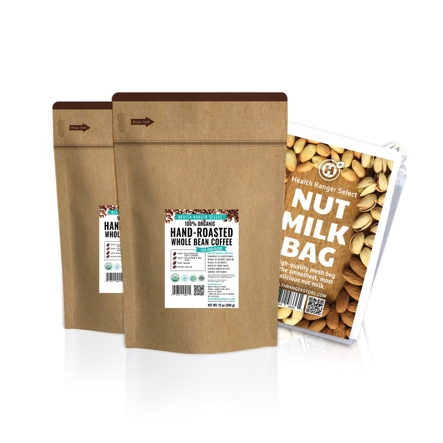100% Organic Hand-Roasted Whole Bean Coffee (Low Acid Blend) 12oz, 340 ...