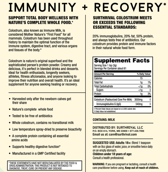 Colostrum (6.5oz, 184g) – Health Ranger Store