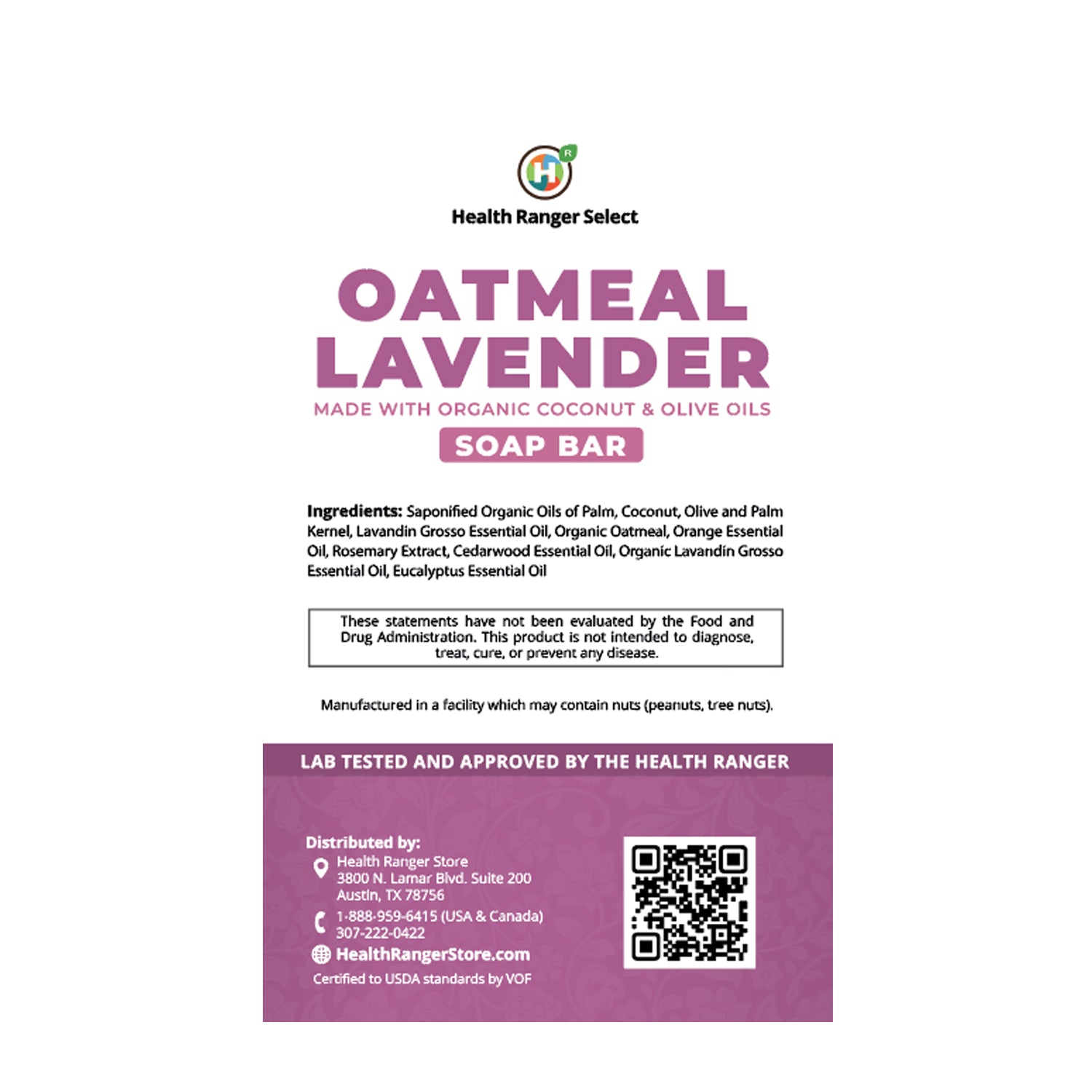 Oatmeal Lavender Soap Bar 3.25 oz (92g) – Health Ranger Store