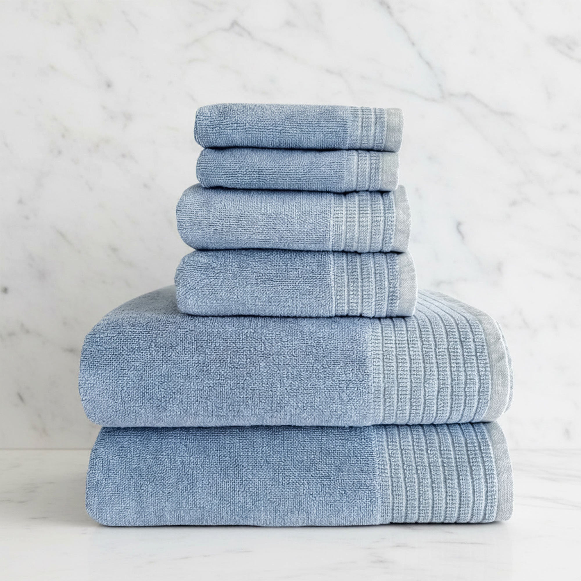 Bamboo Cotton Spa Towel Set - Viscose from Bamboo + Cotton - 6pc Set ...