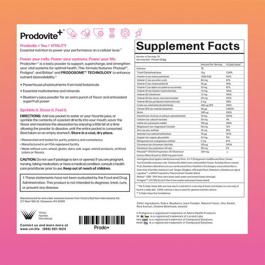 Prodovite+® Vitality Daily MultiVitamin and Antioxidant Drink Mix (30 ...