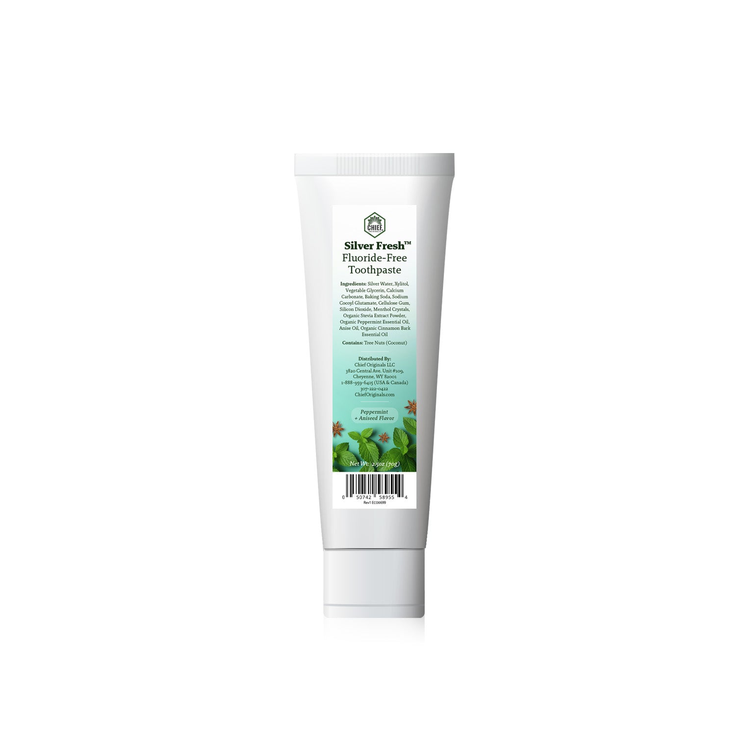 Silver Fresh Fluoride-Free Toothpaste (Peppermint + Anise) 2.5oz (70g ...