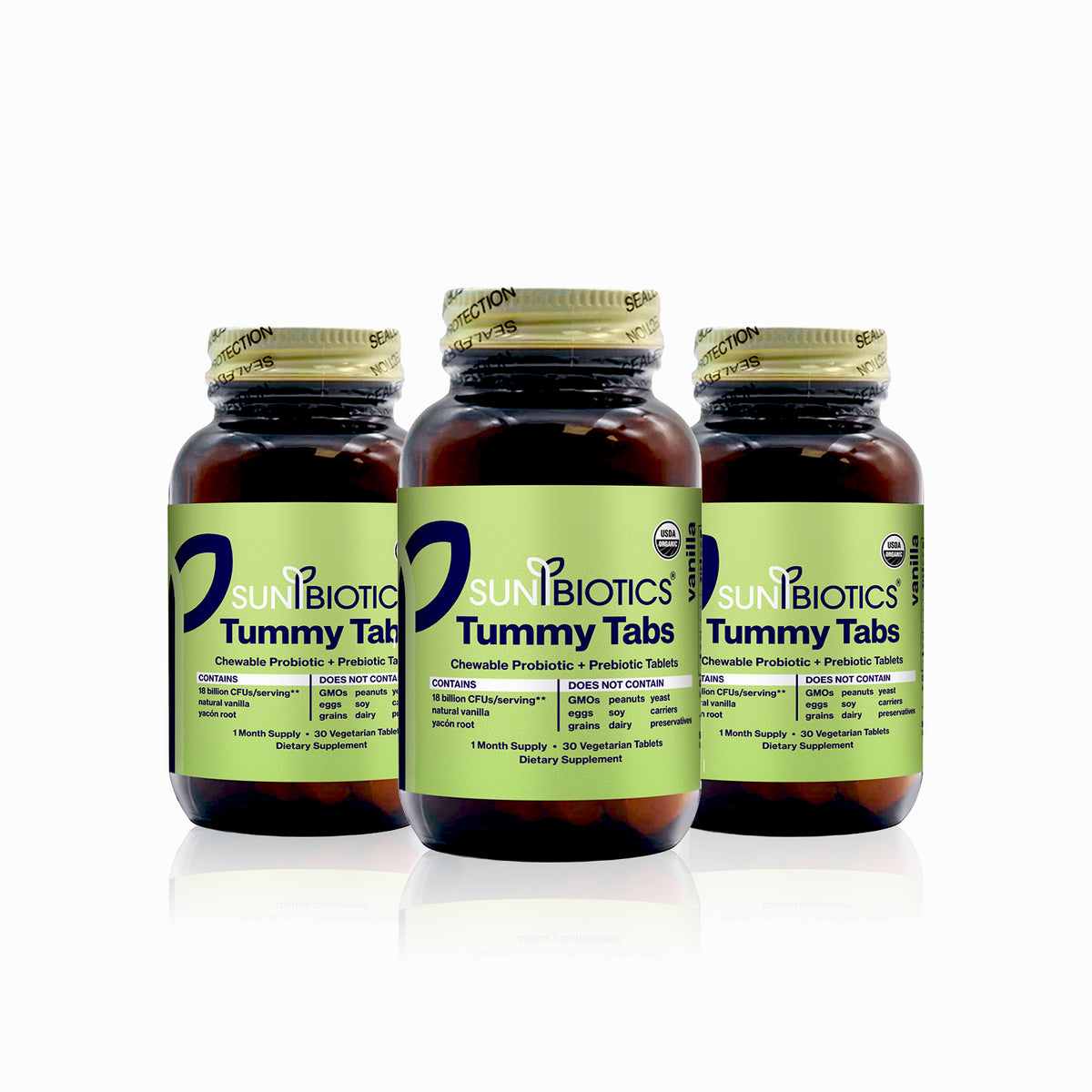 Sunbiotics Tummy Tabs - Vanilla Probiotic with Prebiotics - 30 count ...