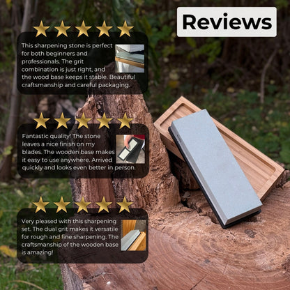 Double-Sided Sharpening Stone with Optional Wooden Stand – Grit #400 ...