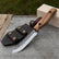 Hand-Forged Bushcraft Knife, 10 cm (3.9 in) Blade with Leather Sheath ...