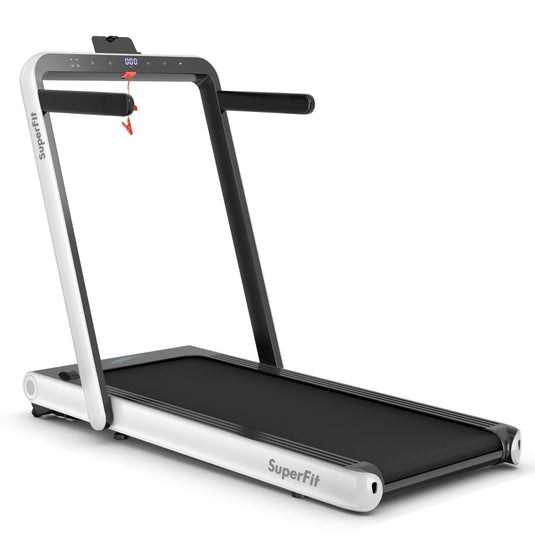 4.75HP 2 In 1 Folding Treadmill with Remote APP Control-White – Health ...