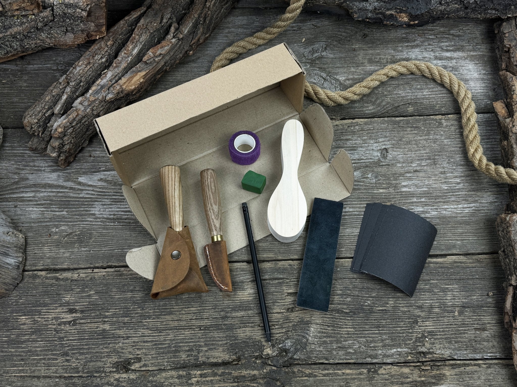 Spoon Carving Kit – Full Carving Set with Safety Tape & Polishing Tool ...