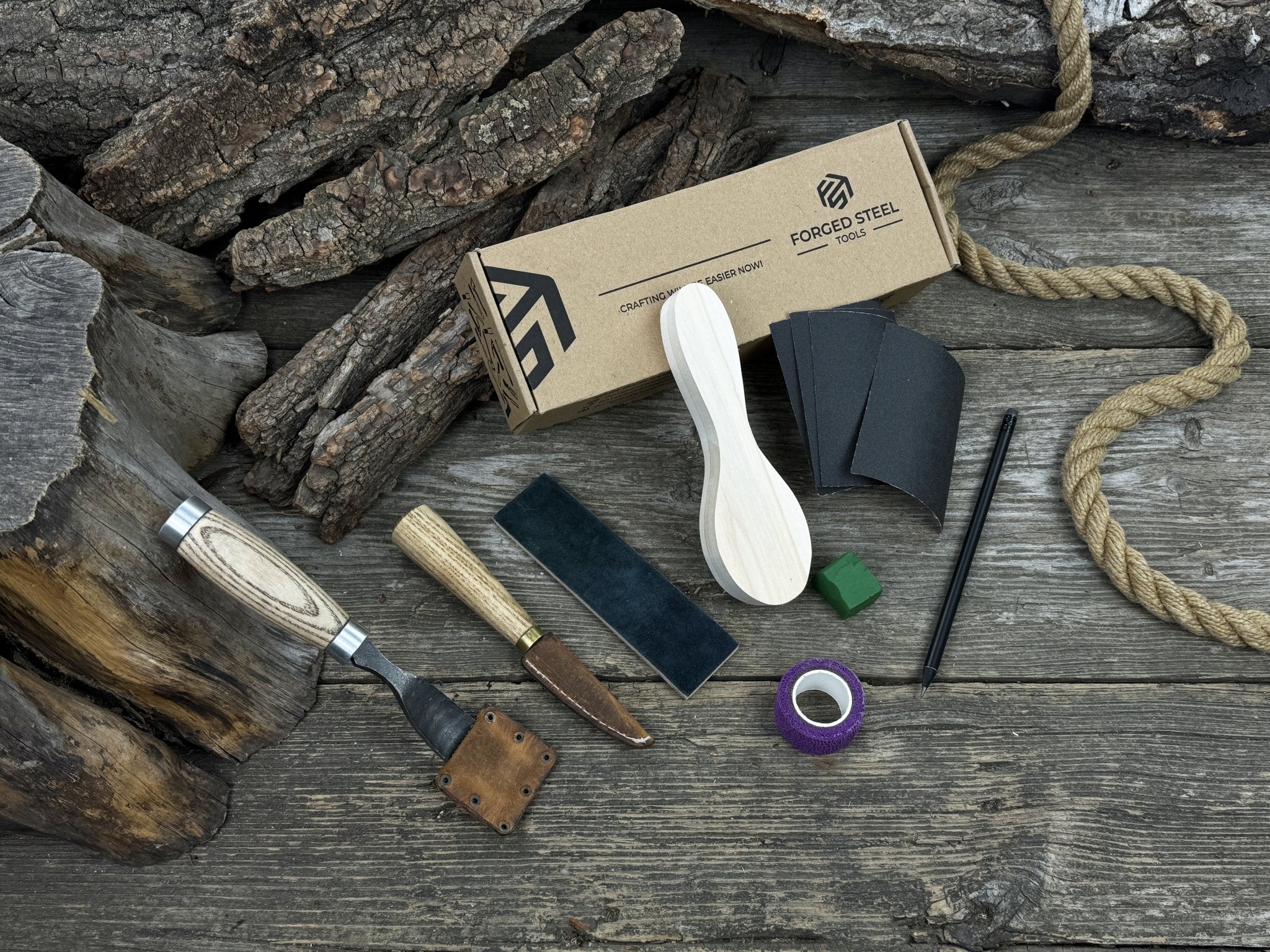 Spoon Carving Kit – Whittling Kit for Beginners with Sharpened Tools ...