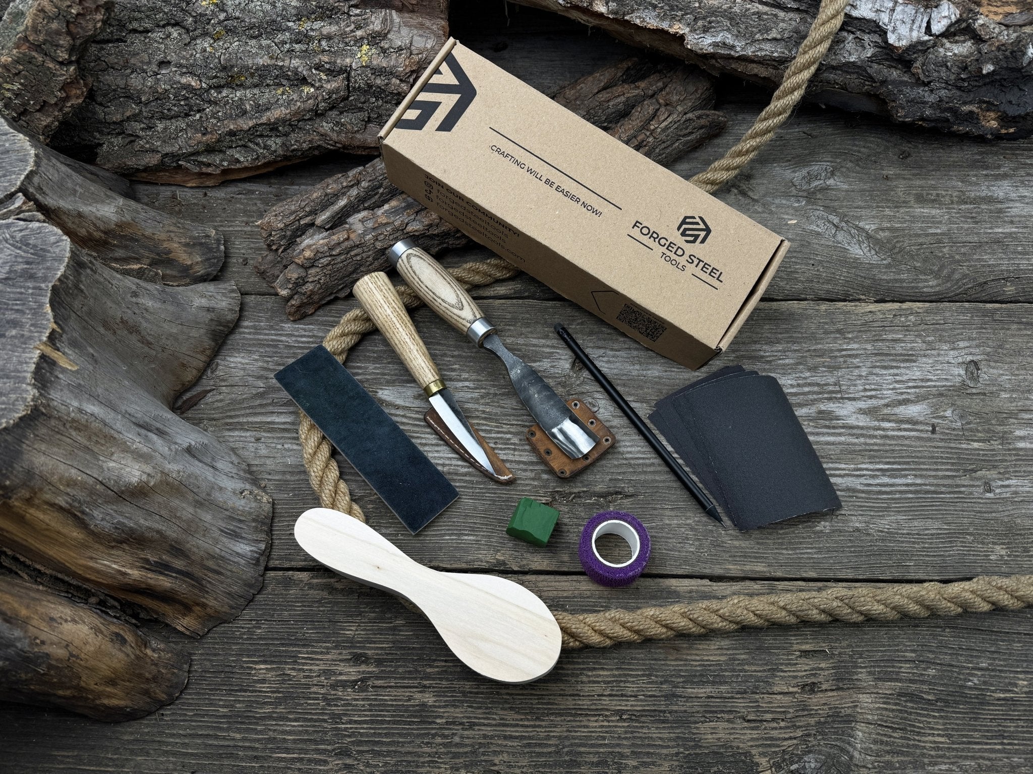 Spoon Carving Kit – Whittling Kit for Beginners with Sharpened Tools ...