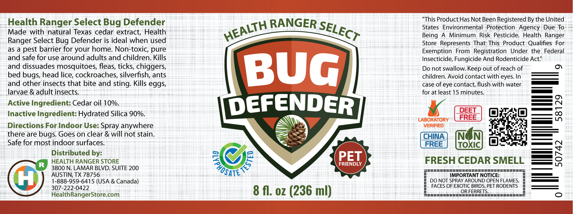 DEET-Free Bug Defender 8oz (236ml) – Health Ranger Store