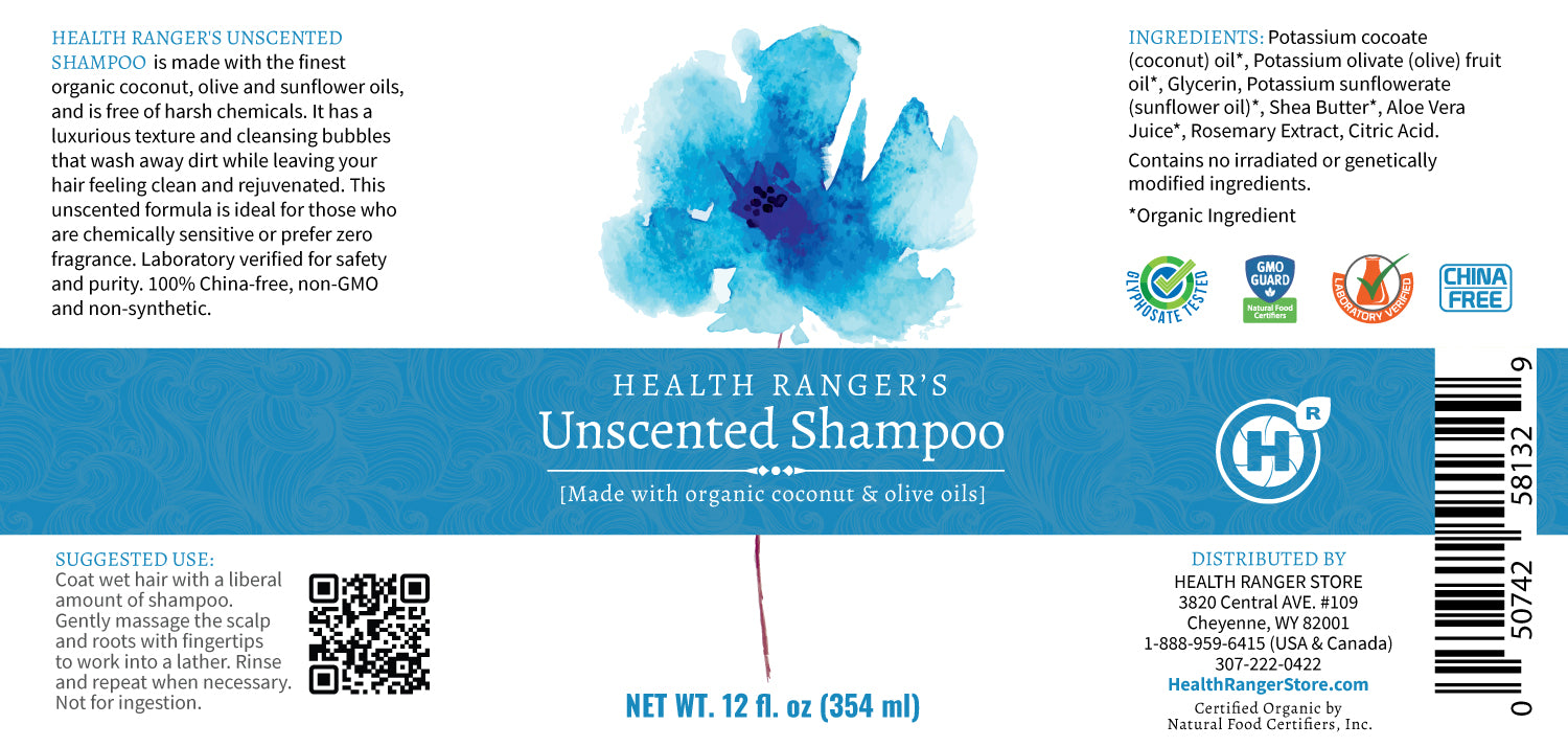 Health Ranger's Unscented Shampoo 12 oz – Health Ranger Store