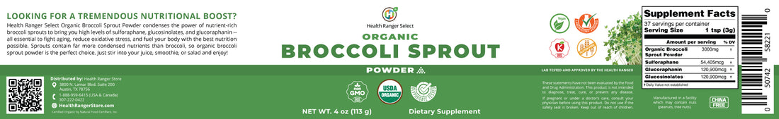 Organic Broccoli Sprout Powder 4oz (113g) – Health Ranger Store