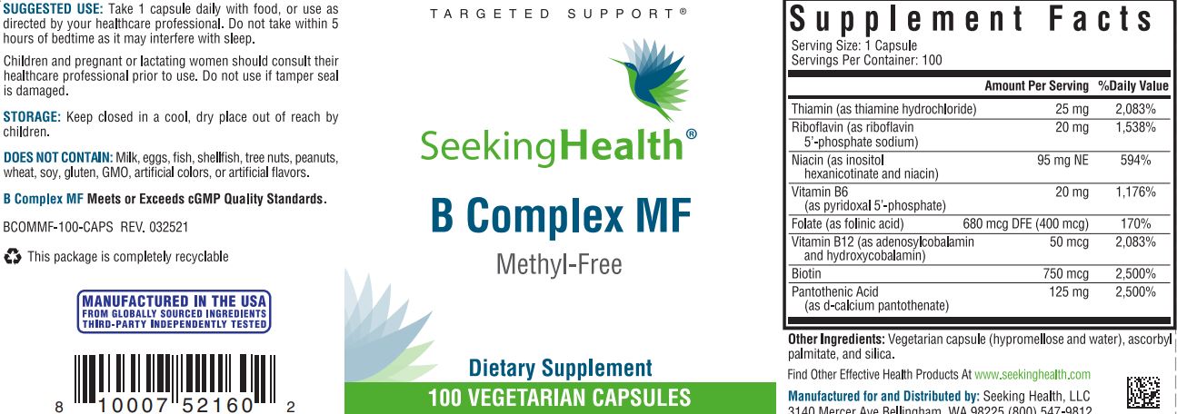 B Complex MF 100 Capsules – Health Ranger Store